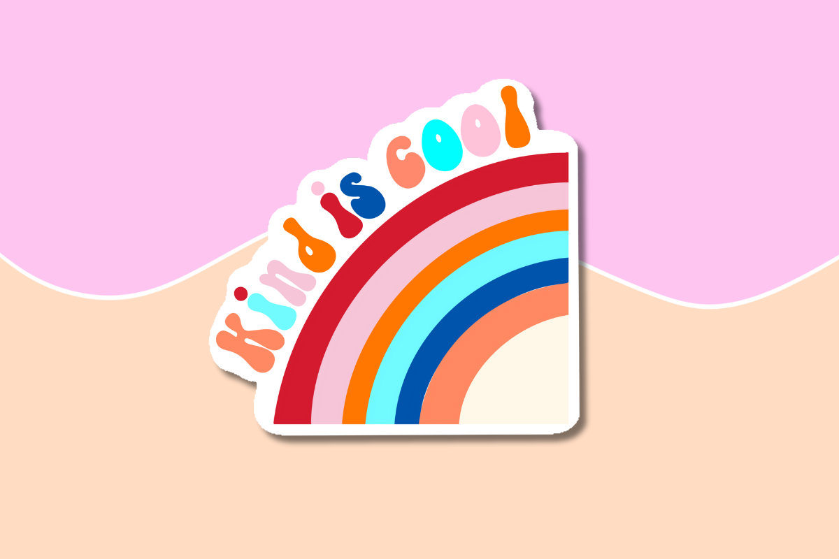 Kind is cool corner sticker, adhesive vinyl sticker | Suki DC Sticker shop